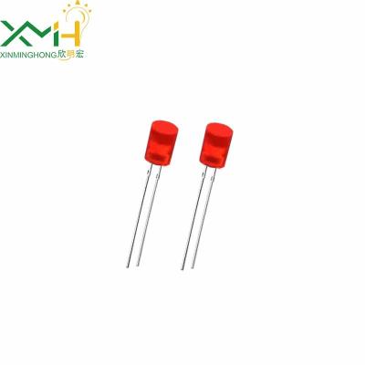 China Lamp 5mm Flat Top Led , Diffusion Dip Led 624-628nm 45-50mcd Low Power for sale