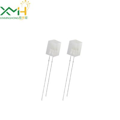China 5x5x7mm Red Light 620-630nm 0.06W Through Hole Led 557 Rectangle Milky White for sale