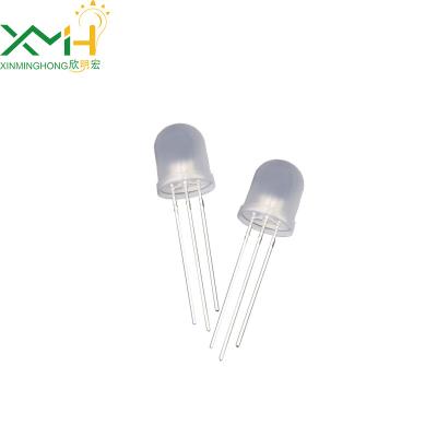 China Round Head 10mm Through Hole LED Red And Yellow Dual Color Diffused for sale