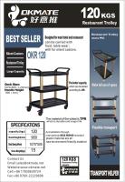 China Three Tier Dinning Folding Flatbed Trolley Silent Robust 120KG Load for sale