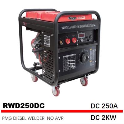 Cina CC 2kw 250 magnete permanente elettrico di inizio del motore diesel del saldatore 195FE di amp in vendita