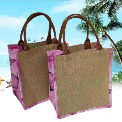 China Manier Opnieuw te gebruiken Handbediende het Winkelen Zak Toevallige 100% Jute Tote Bags Te koop