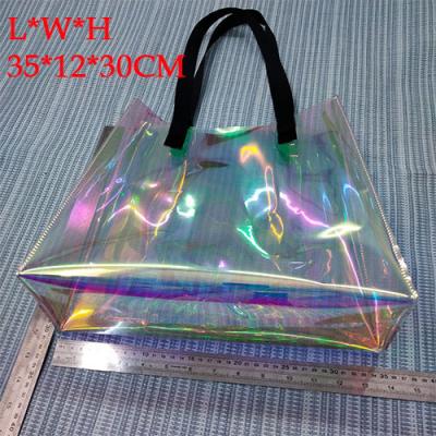 Cina Chiuda con cerniera a occhiello la borsa olografica impermeabile del PVC del sacchetto della spesa tenuto in mano della chiusura in vendita