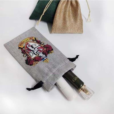 Cina Corda Mini Jute Linen Bags di Kit Bags Single String Double di trucco della tela del cotone in vendita