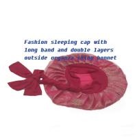 China 100% Polyester Snapback Satin Night Cap With Adjustable Long Bands for sale