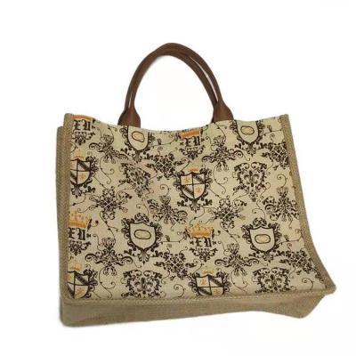 Cina L'unità di elaborazione stampata di timbratura calda dei sacchetti della spesa della iuta tratta Tote Bags di tela in vendita