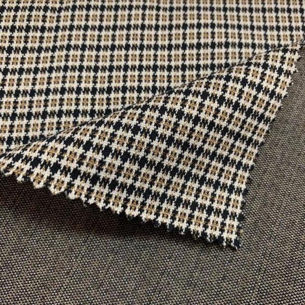 Quality New Design Fancy 70%Poly 25%Rayon 5%Span TR Check Knit Jacquard Fabric for Suits and Apparel and Clothes for sale