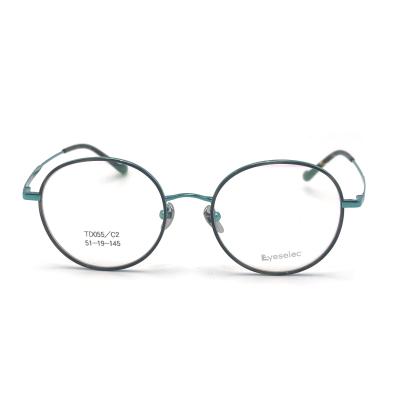 China TD055 Stylish Round Titanium Frame Glasses for Women - Durable and Lightweight for sale