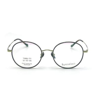 China TD055 Stylish Round Titanium Frame Glasses for Women - Durable and Lightweight for sale