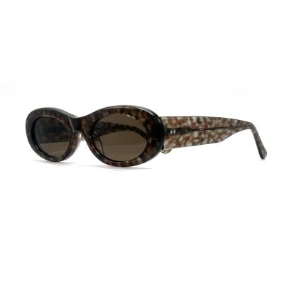 China AS074 Acetate Frame Sunglasses featuring Oval Eye Shape and Acetate Sheet material for sale