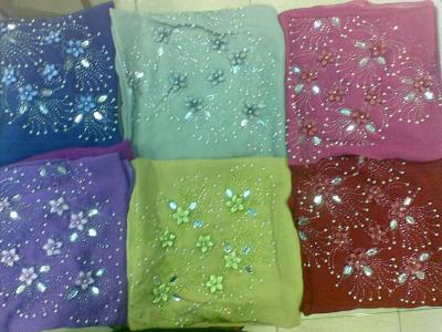 China SPUN VOILE EMBROIDERY SCARF for sale