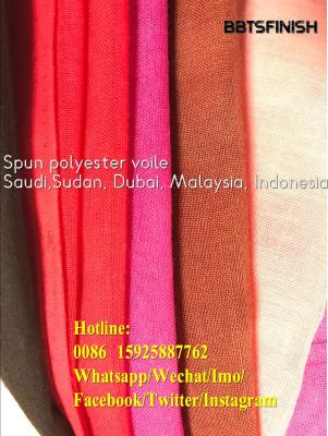 BBTSFINISH High twisted spun full voile 44 inch Plain dyed fabric used for muslim scarf, shawel, head cover