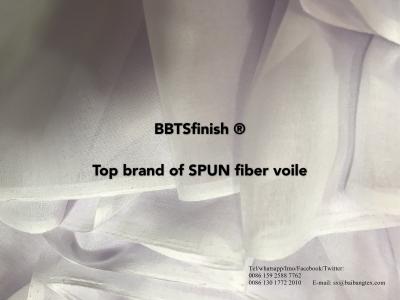 China high twisted spun polyester full voile bluish white color 9100series high quality Japan Komatsu finishing 44 and 58inche for sale