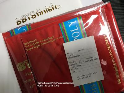 China Super High-twisted spun polyester full voile 2 X2 non-hair technology by BBTSfinish® production development for sale