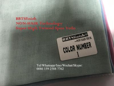 China Super High-twisted spun polyester full voile 2 X2 non-hair technology by BBTSfinish® production development for sale