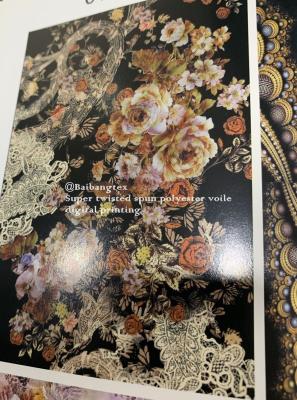 China Digital spun polyester voile super twisted 2s/2z 1900t printing highest quality MADE IN JAPAN for sale