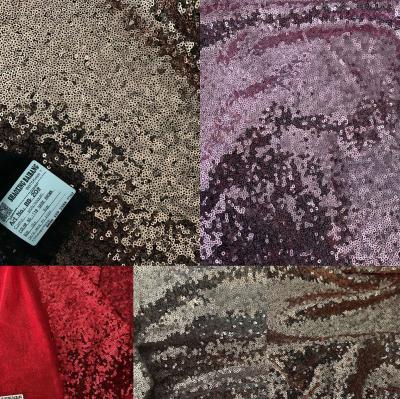 Seqiun embroidery full width 3mm bright sequin dress fashion fabric