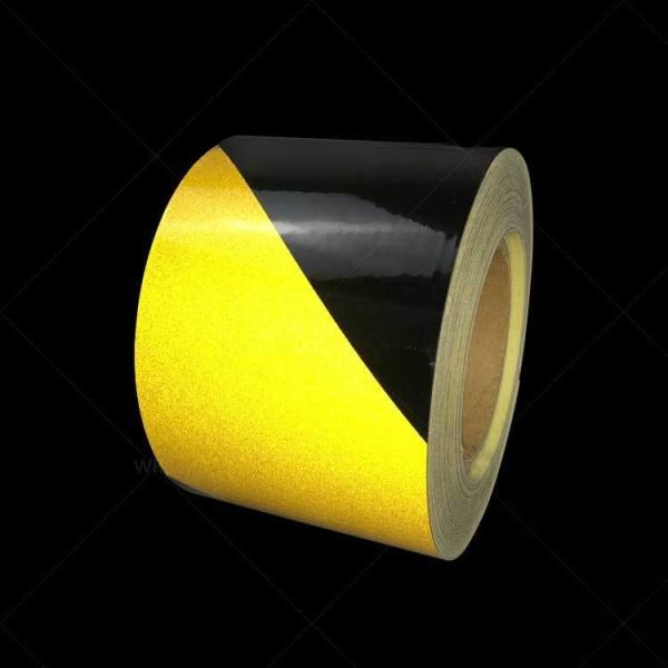 Quality Black Yellow Adhesive PVC Reflective Tape Sticker 50MM Width 1-3 Years Lifespan for sale