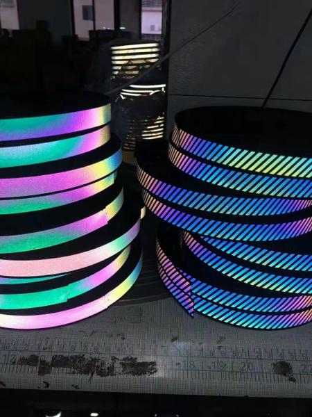 Quality Sew On CE EN20471 Reflective Safety Material Ribbons Yellow Silver Orange for sale