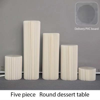China 2024 Wholesale 4pcs Folding Paper Dessert Display Stand White For Event for sale