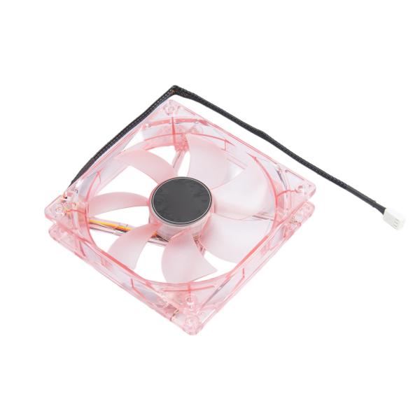 Quality 120mm Transparent Pink LED PC Case Fan, 4Pin PWM Quiet Cooling Fan for Computer Cases for sale