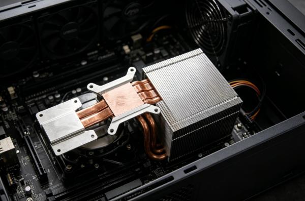 Quality 4 Heat Pipe All-in-one PC CPU Heatsink, Copper Base Soldered Fin Heat Sink, for sale