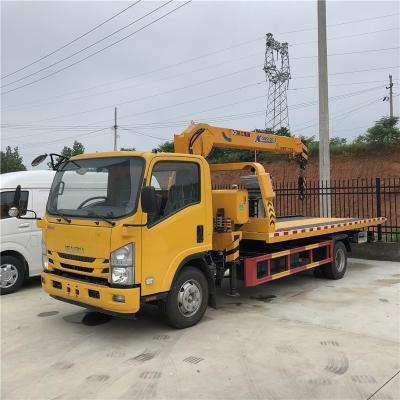 China KV600 Isuzu 5 Ton Recovery Truck Flatbed Towtrucks With Crane for sale