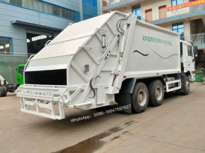China 15 Ton 6x4 SHACMAN Garbage Truck With Hydraulic Lifter Garbage Bin for sale