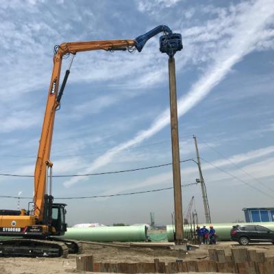 China 45-60T Hydraulic Pile Driver - 18m Max Pile Length & 485KN High Centrifugal Force for sale