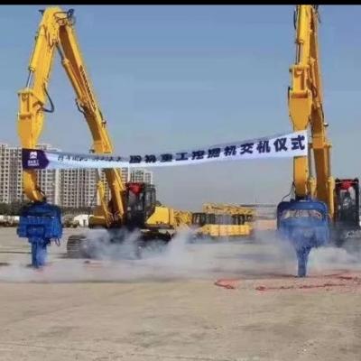 China Hydraulic CAT 320 Pile Driver – Yellow & Excavator-Mounted for Construction for sale