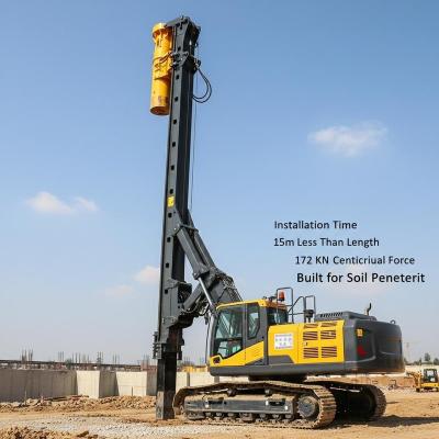 China Installation Time Less Than 1 Hour Excavator Mounted Pile Driver Featuring 15m Piling Length and 172 Kn Centrifugal Force Built for Soil Penetration for sale