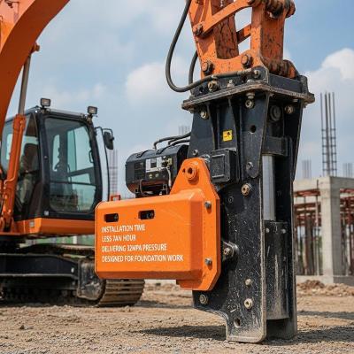 China Installation Time Less Than 1 Hour Excavator Mounted Pile Hammer Delivering 32Mpa Pressure Designed for Foundation Work for sale