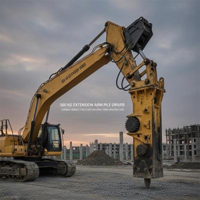China 500 Kg Extension Arm Excavator Mounted Pile Driver Durable Robust Structure Designed for Long Term Construction Projects for sale