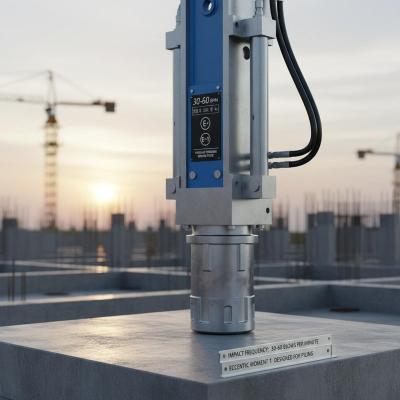 China Impact Frequency 30 to 60 Blows Per Minute Hydraulic Pile Driver Offering Hydraulic Pressure Driving Force and Eccentric Moment 1 Designed for Piling for sale