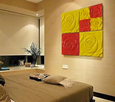 China De painel de parede decorativo do plutônio 3D Rosa vermelha/amarela 600mm * 600mm à venda
