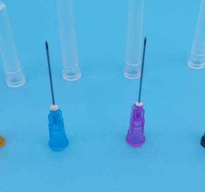 China Disposable Deep Blue Sterile 23g Hypodermic Needle With 0.6mm Out Diameter for sale