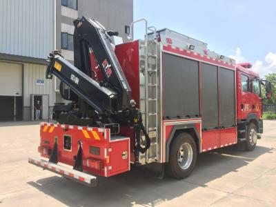 China Fire Fighting 4X2 Emergency Rescue Fire Truck 228kw With 5 Ton Crane for sale
