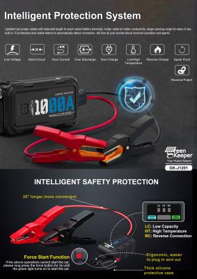 Cina 12V 24V 1000A 4000A Jump Starter con PD 65W DC Outlet Air Compressor Total Output 12W in vendita