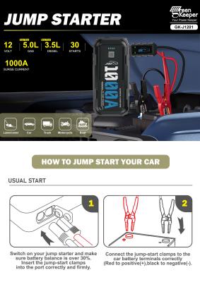 Cina 12V 24V 1000A 4000A Jump Starter con PD 65W DC Outlet Air Compressor Total Output 12W in vendita