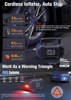 China 12v High Power Car Battery Jump Starter met luchtcompressor en USB-A-oplaadingsuitgang Te koop
