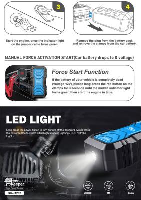 China Ferramentas de automóveis J1202 USB DC 12V 3 em 1 Motor de automóvel Starter Pequenos automóveis e arranque rápido à venda