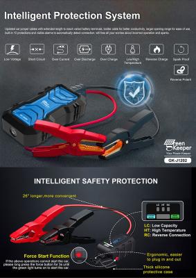 Cina 12v Car Jump Starter Emergency Power Supply Auto di viaggio Booster Portable Power Bank Batteria in vendita