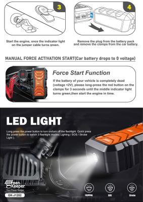Cina 3000A Picco 16000mAh Car Jump Starter Portable Mini Auto Emergency Battery Booster Pack in vendita