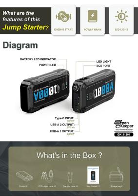 Cina Car Emergency Power Bank Jump Starter per auto piccole 12V Battery Charger Booster in vendita