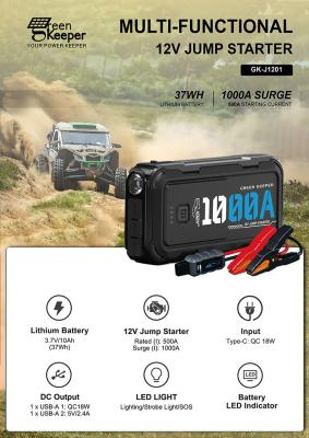 Cina 12V 24V 1000A UltraSafe Portable Car Jump Starter per veicoli Truck Car Green Keeper in vendita