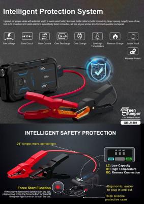 China 18W Total Output Car Emergency Battery UltraSafe Booster Pack 12V 24V 1000A Jump Starter for sale