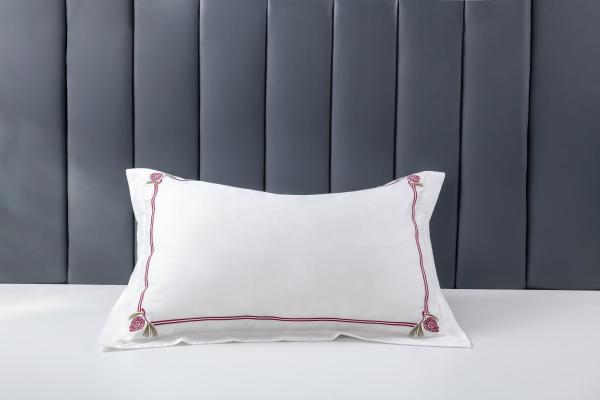 OEM White Cotton Embroidered Pillowcases OEKO-TEX King Size Pillow Cases