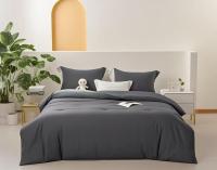 Quality OEM Tencel Lyocell Comforter Set Dark Grey Comfortable Twin Comforter Sets for sale