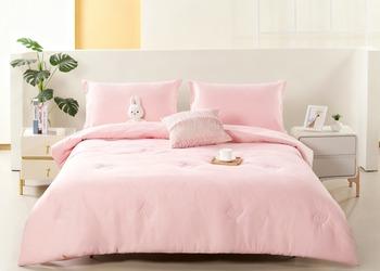 China Linen Cotton Blended Solid Comforter Set Sustainable King Comforter Sets for sale