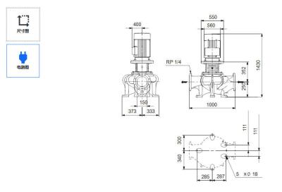 China Grundfos TP 150-660/4 Single-stage in-line pump for commercial air conditioning for sale